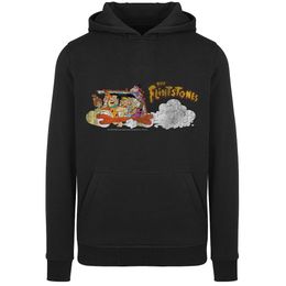 F4NT4STIC Sweatshirt 'The Flintstones Family Car Distressed' Herren Gr&ouml;&szlig;e S goldgelb / orange / schwarz / wei&szlig;