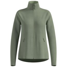 Odlo Grid Fleece Midlayer Full Zip Bekleidung Damen gr&uuml;n