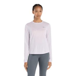 New Balance Athletics Long Sleeve Bekleidung Damen wei&szlig;