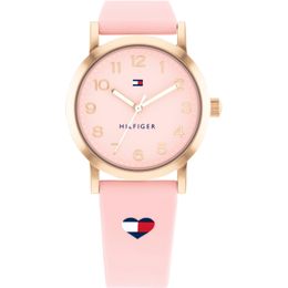 Quarzuhr Tommy Hilfiger "GIRLS", rosa, Armbanduhren, Kinder, Quarzuhr, Armbanduhr, Kinderuhr, M&auml;dchen, analog, Silikonarmband, Geschenkidee