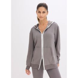 bonprix Thermo Sweatjacke schnelltrocknend, grau, mit Baumwolle