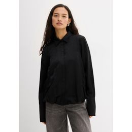 bonprix Satinbluse aus Viskose-Mix, schwarz, Viskose