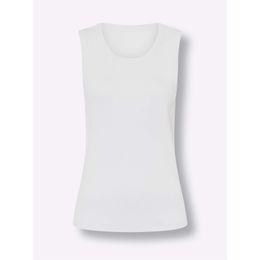 Heine Witt Damen Shirttop in Rippenstruktur, wei&szlig;, Gr&ouml;&szlig;e 50