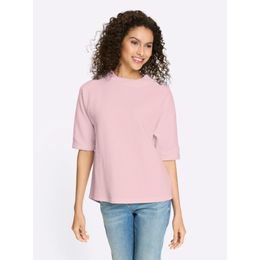 Heine Witt Damen Stehkragenshirt mit Waffelstruktur, hellros&eacute;, Gr&ouml;&szlig;e 44