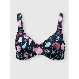 feel good Damen Bikini, marine-aqua-bedruckt, Gr&ouml;&szlig;e 38B