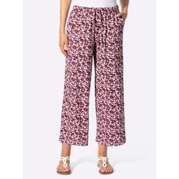 WITT Damen Schlupfhose mit Taschen, dunkelrot-wei&szlig;-bedruckt, Gr&ouml;&szlig;e 44