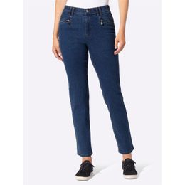 WITT Damen Jeans mit Rei&szlig;verschluss-Taschen, blue-stone-washed, Gr&ouml;&szlig;e 38