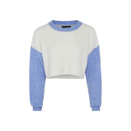 FENIA Pullover Damen Gr&ouml;&szlig;e M/L himmelblau / wei&szlig;