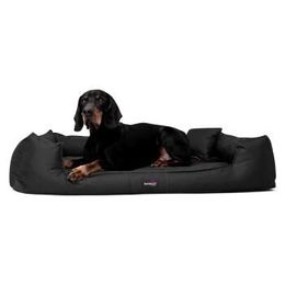 tierlando GOOFY - Orthop&auml;disches Hundebett aus Polyester inkl. Matratzenschoner schwarz 1,3 m, 25 cm, 1 m