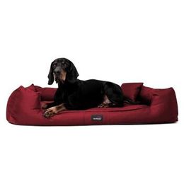 tierlando GOOFY - Orthop&auml;disches Hundebett aus Polyester inkl. Matratzenschoner dunkelrot 1,3 m, 25 cm, 1 m