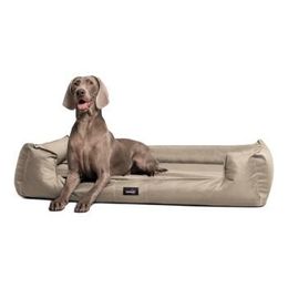 tierlando GOOFY - Orthop&auml;disches Hundebett aus Polyester inkl. Matratzenschoner beige 1,3 m, 25 cm, 1 m