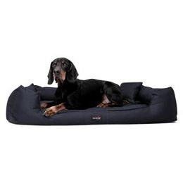tierlando GOOFY - Orthop&auml;disches Hundebett aus Polyester inkl. Matratzenschoner dunkelblau 1,1 m, 22 cm, 90 cm