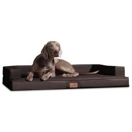 tierlando &reg; Orthop&auml;disches Design Hundesofa GIBSON VISCO Kunstleder kubische Form braun 80 cm, 22 cm, 60 cm