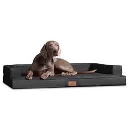 tierlando &reg; Orthop&auml;disches Design Hundesofa GIBSON VISCO Kunstleder kubische Form schwarz/ graphit 80 cm, 22 cm, 60 cm
