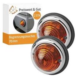 Pro Plus Begrenzungsleuchten Set 2 St&uuml;ck 70 mm orange 12V 24V E9 gepr&uuml;ft Positionsleuchten f&uuml;r Anh&auml;nger Wohnmobil Wohnwagen Fahrradtr&auml;ger Transporter vielseitig einsetzbar ohne Leuchtmittel