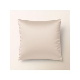 Pierre Cardin Satin-Kissenh&uuml;lle "Iris" in Beige - 55% | Gr&ouml;&szlig;e 80x80 cm | Dekokissen
