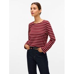 V&eacute;ro Moda Vero Moda Longsleeve in Rot/ Wei&szlig; - 47% | Gr&ouml;&szlig;e L | Damen-tops