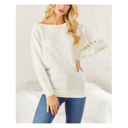 Milan Kiss Pullover in Creme - 52% | Gr&ouml;&szlig;e L | Damen-pullover-cardigans