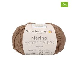 Schachenmayr since 1822 10er-Set: Wollgarne ''Merino Extrafine 120'' in Hellbraun - 10x50 g - 50% | Kreativbedarf-diy