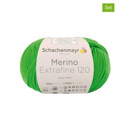 Schachenmayr since 1822 10er-Set: Wollgarne ''Merino Extrafine 120'' in Gr&uuml;n - 10x50 g - 49% | Kreativbedarf-diy