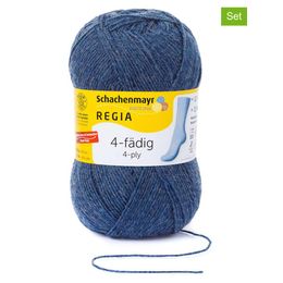 Regia 10er-Set: Woll-Mixgarne ''4fach Uni'' in Blau - 10 x 50 g - 58% | Kreativbedarf-diy