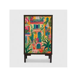 Madre Selva Nachttisch "Paradise" in Orange/ Gelb/ Gr&uuml;n - (B)40 x (H)67 x (T)30 cm - 62% | Tische