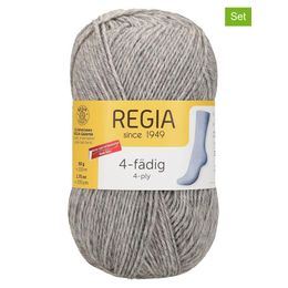 Regia 10er-Set: Woll-Mixgarne ''4fach Uni'' in Grau - 10 x 100 g - 52% | Kreativbedarf-diy