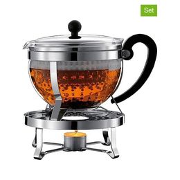 Bodum 2tlg. Teebereiter-Set "Chambord" in Schwarz/ Chrom - 1,3 l - 43% | Gedeckter-tisch