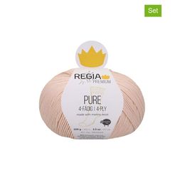 Regia 5er-Set: Wollgarne ''Premium Pure'' in Creme - 5x 100 g - 57% | Kreativbedarf-diy