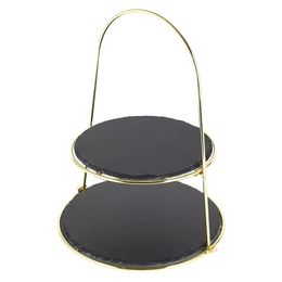 ECHTWERK Etagere in Schwarz/ Gold - (H)40 cm - 11% | Aufbewahren-servieren