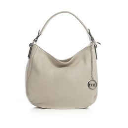 Mia Tomazzi Leder-Schultertasche "Molise" in Beige - (B)30 x (H)20 x (T)8 cm - 75% | Damen-taschen