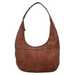 HIDE & STITCHES Leder-Schultertasche "Paint Rock" in Cognac - (B)40 x (H)40 x (T)10 cm - 55% | Damen-taschen