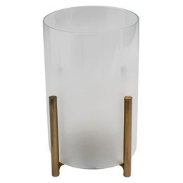 KARE Windlicht "Pillar" in Wei&szlig;/ Gold - (H)25 x &Oslash; 19 cm - 29% | Kerzen-vasen
