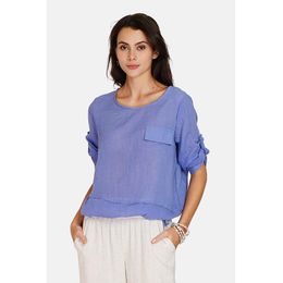 Le Jardin du Lin Leinen-Bluse in Blau - 64% | Gr&ouml;&szlig;e 38 | Damen-blusen