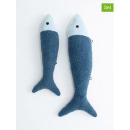 Crochetts 2er-Set: Wandobjekte "Fisch" in Blau - 44% | Wanddekoration