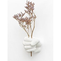 Madre Selva Wandvase "Fist" in Wei&szlig; - (B)12 x (H)11 x (T)12 cm - 58% | Kerzen-vasen