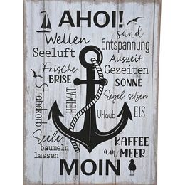 POSIWIO Schild "Ahoi" in Wei&szlig; - (B)36 x (H)50 cm - 18% | Wanddekoration