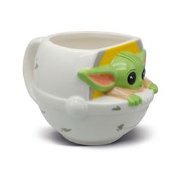 b store Stor 3D-Tasse "Grogu" in Wei&szlig;/ Gr&uuml;n/ Gelb - 450 ml - 10% | Gedeckter-tisch