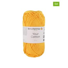 Schachenmayr since 1822 10er-Set: Baumwollgarne ''Your Cotton'' in Gelb - 10x 50 g - 44% | Kreativbedarf-diy