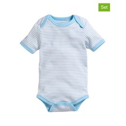 Playshoes 2er-Set: Bodys in Hellblau/ Wei&szlig; - 53% | Gr&ouml;&szlig;e 86/92 | Baby-bodys