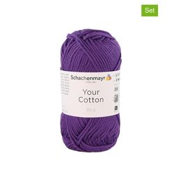 Schachenmayr since 1822 10er-Set: Baumwollgarne ''Your Cotton'' in Lila - 10x 50 g - 44% | Kreativbedarf-diy
