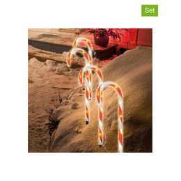 Profiline 4er-Set: LED-Gartenstecker in Rot/ Wei&szlig; - (H)44 cm - 35% | Gartendeko