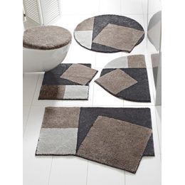 HEINE HOME Badematte in Braun/ Grau/ Schwarz - 52% | Gr&ouml;&szlig;e 90x90 cm | Heimtextilien-badematten