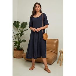 Fleur de Lin Leinen-Kleid "Lantana" in Dunkelblau - 81% | Gr&ouml;&szlig;e S | Damen-kleider