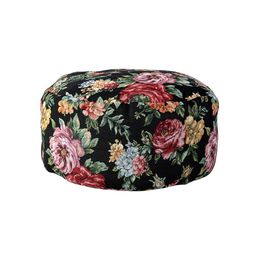 Madre Selva Pouf "Camille" in Schwarz/ Rosa - (H)24 x &Oslash; 50 cm - 44% | Sitzmoebel
