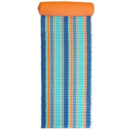 Le Comptoir de la Plage Strandmatte "Zamora" in Blau/ T&uuml;rkis/ Orange - (L)180 x (B)60 cm - 49% | Badtextilien