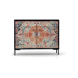 Madre Selva Sideboard "Vintage Rug" in Creme/ Orange - (B)90 x (H)84 x (T)45 cm - 61% | Regale