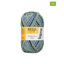 Regia 5er-Set: Mixgarne ''Energy Flow Color'' in Blau/ Hellblau/ Gr&uuml;n - 5x 100 g - 49% | Kreativbedarf-diy