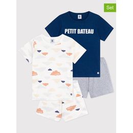 Petit Bateau 2er-Set: Pyjamas in Dunkelblau/ Wei&szlig; - 49% | Gr&ouml;&szlig;e 104 | Baby-waesche