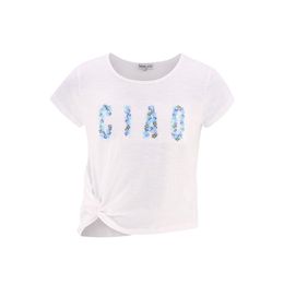 happy girls by Eisend Shirt in Wei&szlig;/ Hellblau - 44% | Gr&ouml;&szlig;e 140 | Kinder-oberteile